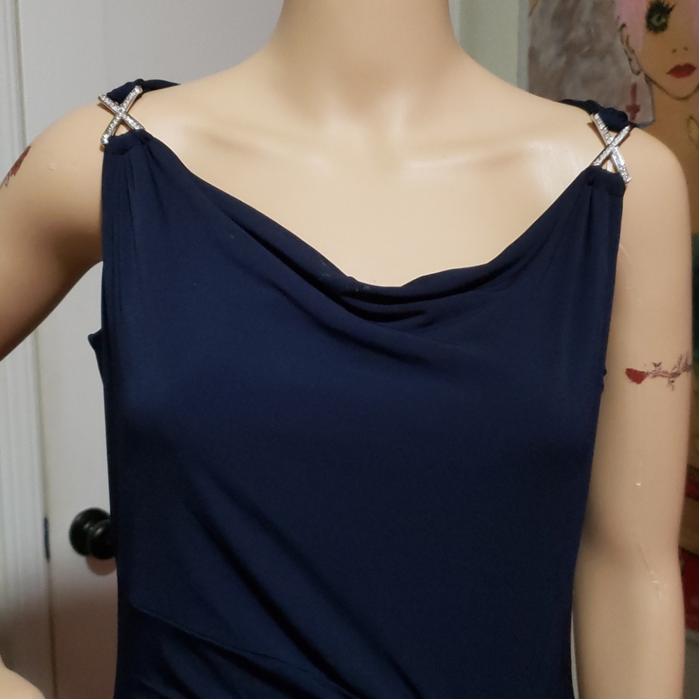 Ellen Tracy Blue Maxi Cocktail/ Prom Dress - Gem